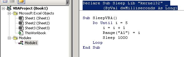 Vba Sleep Excel Steve Hardie