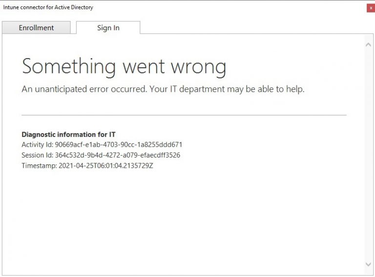 Intune Connector For Active Directory Something Went Wrong Steve Hardie
